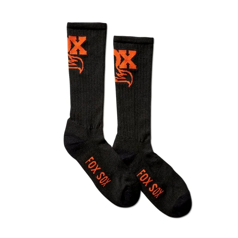 Fox Factory Logo Socks - Black/Orange