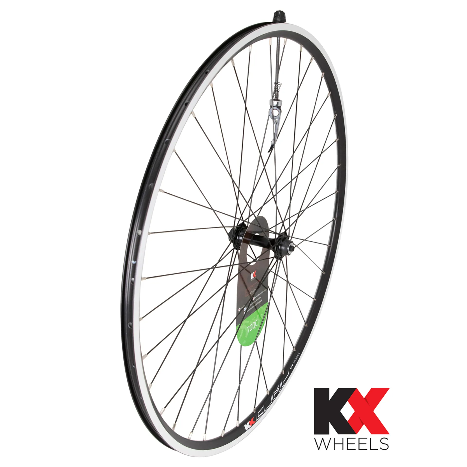 KX Road 700c Doublewall QR Rim Brake Front Wheel - Black