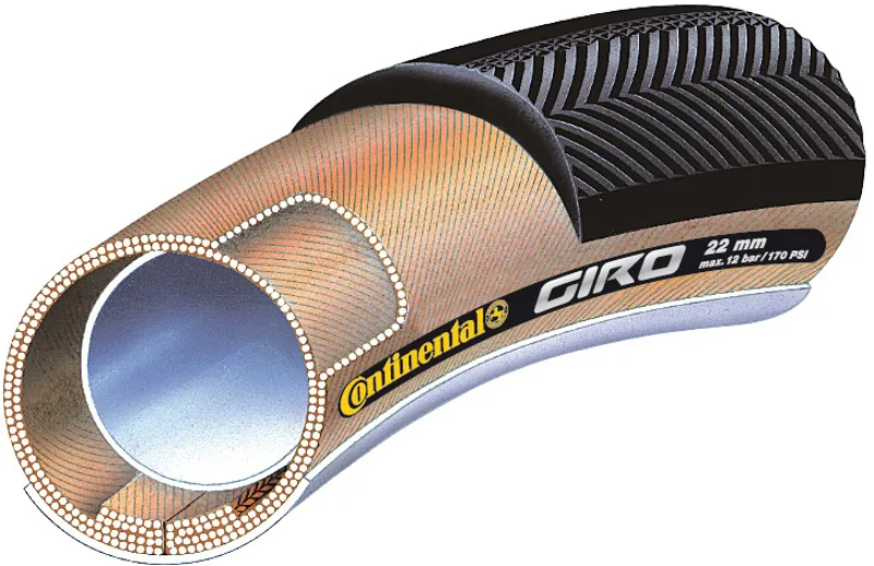 Continental Giro 28x22mm Black Transparent Skin Tubular Tyre